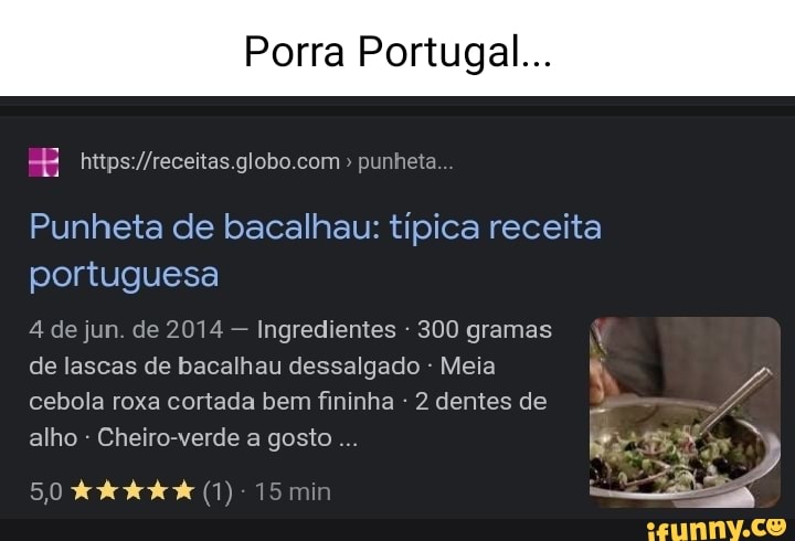 Porra Portugal Punheta Punheta De Bacalhau Típica Receita