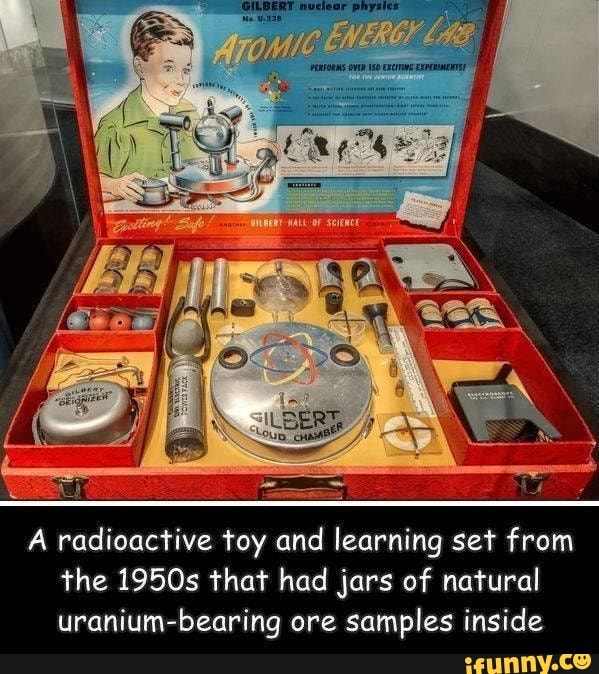A radioactive toy and learning set from the 1950s that had jars of ...
