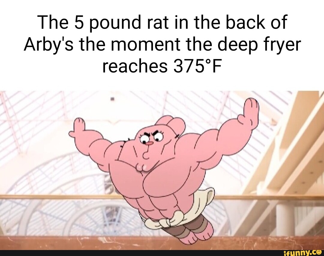 The 5 pound rat in the back of Arby's the moment the deep fryer reaches ...