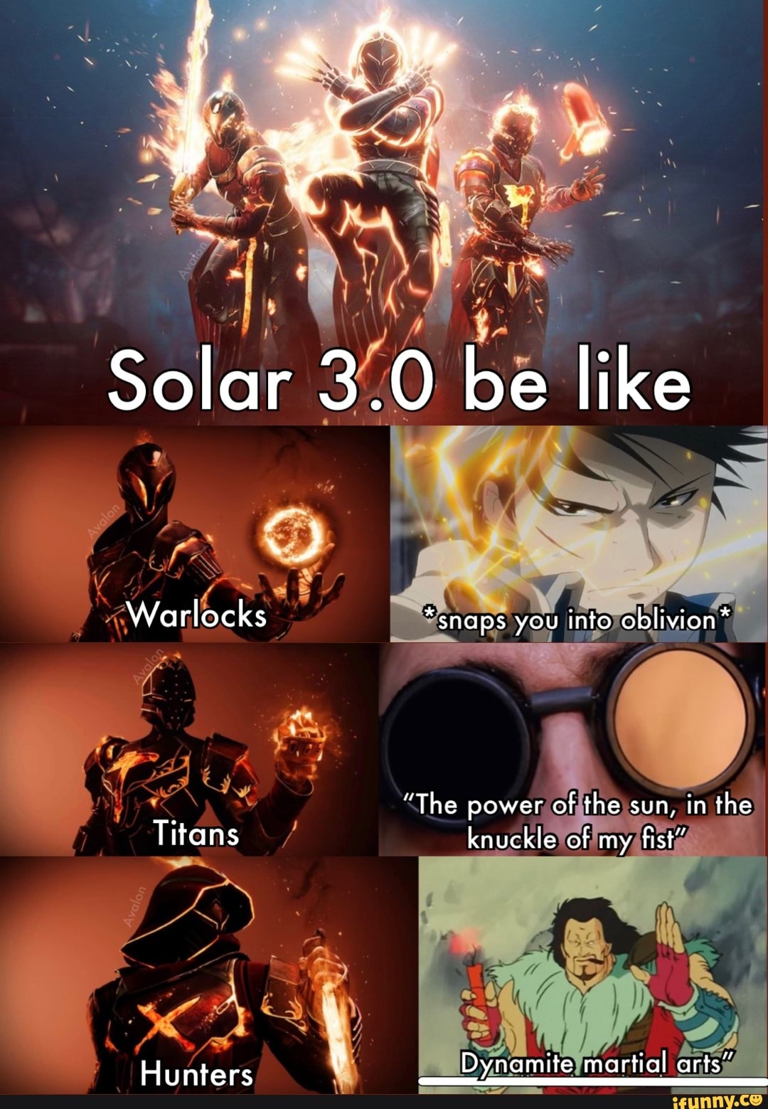 Solar 3.0 be like WW aa Warlocks *snaps you into oblivion* The power of ...
