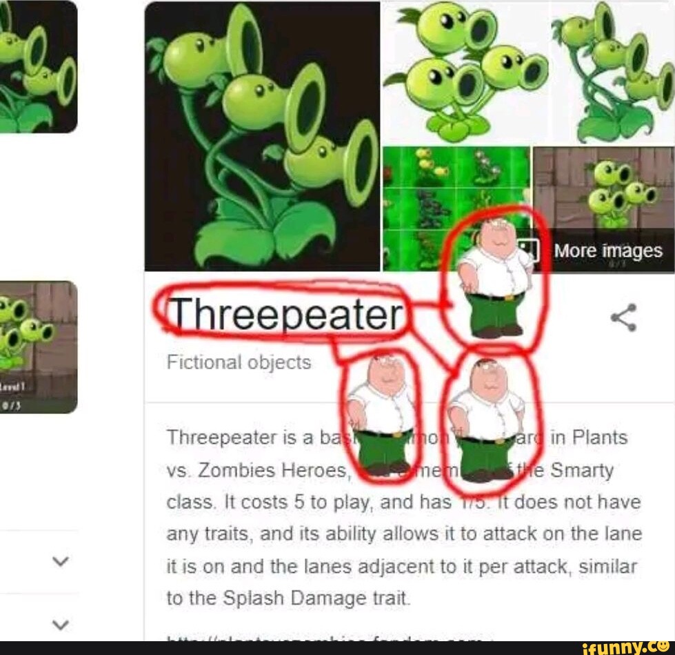 More images Fictional in Plants Threepeater is ba vs. Zombies Heroes ...