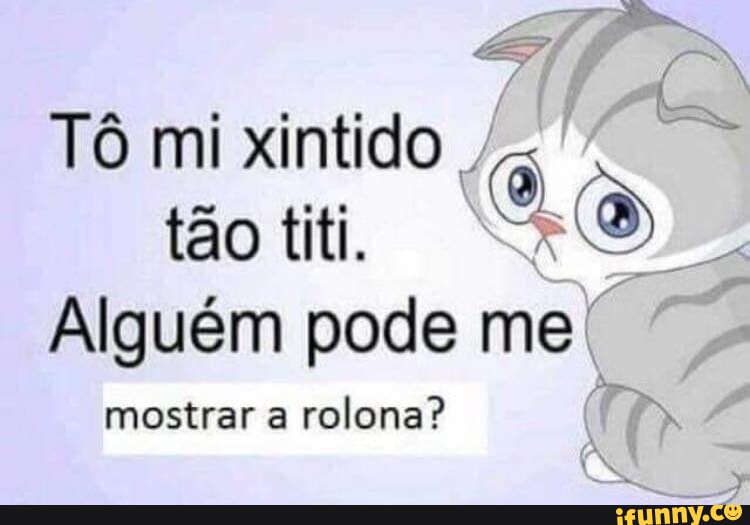 Tô mi intido , tão titi. Alguém pode me! mostrar a rolona? - iFunny Brazil