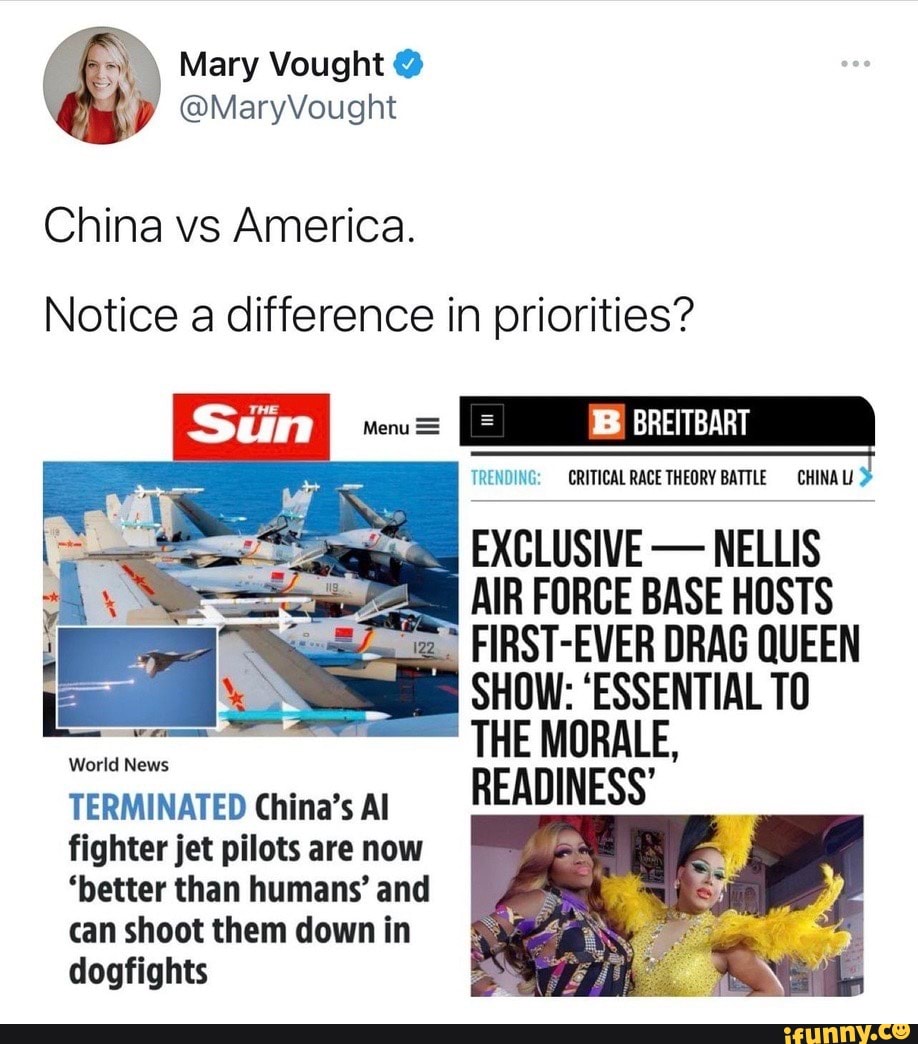 Mary Vought @MaryVought China vs America. Notice a difference in ...