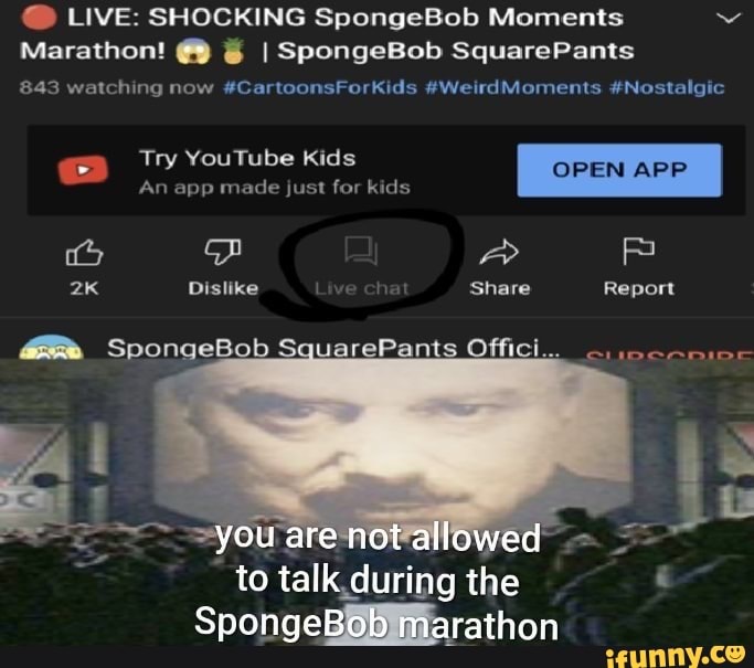 @ LIVE: SHOCKING SpongeBob Moments Marathon! I SpongeBob SquarePants ...
