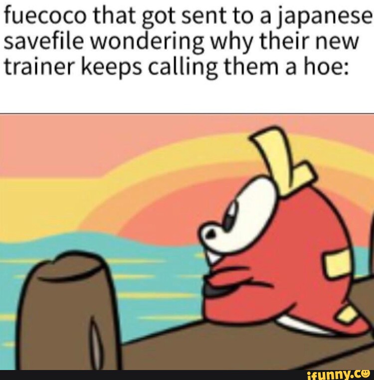 Fuecoco that got sent to a japanese savefile wondering why their new ...