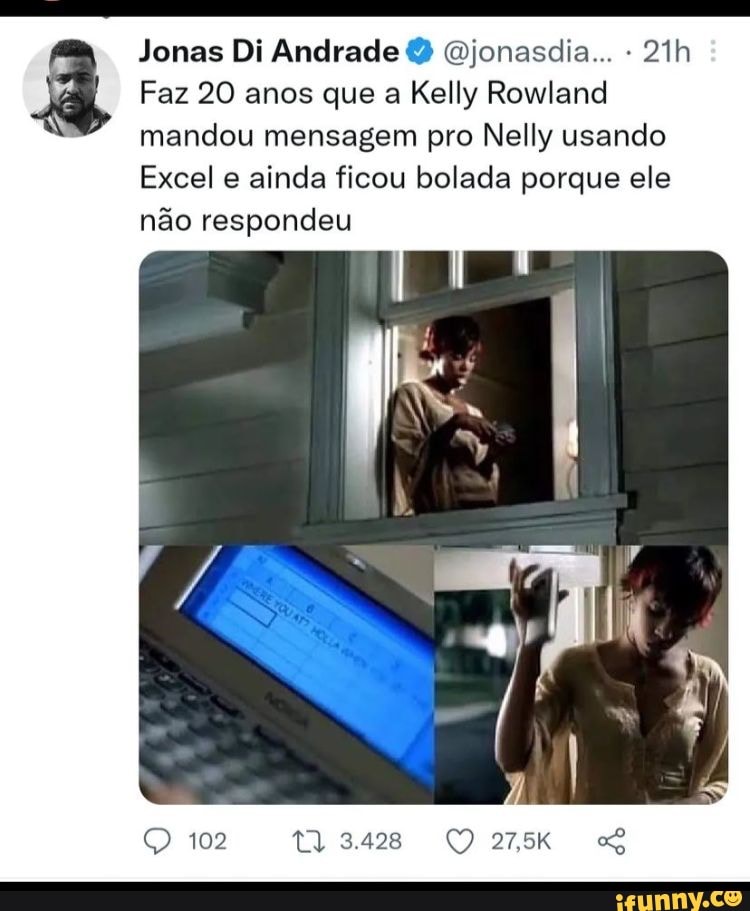 Jonas Di Andrade Djonasdia... - Faz 20 anos que a Kelly Rowland mandou ...
