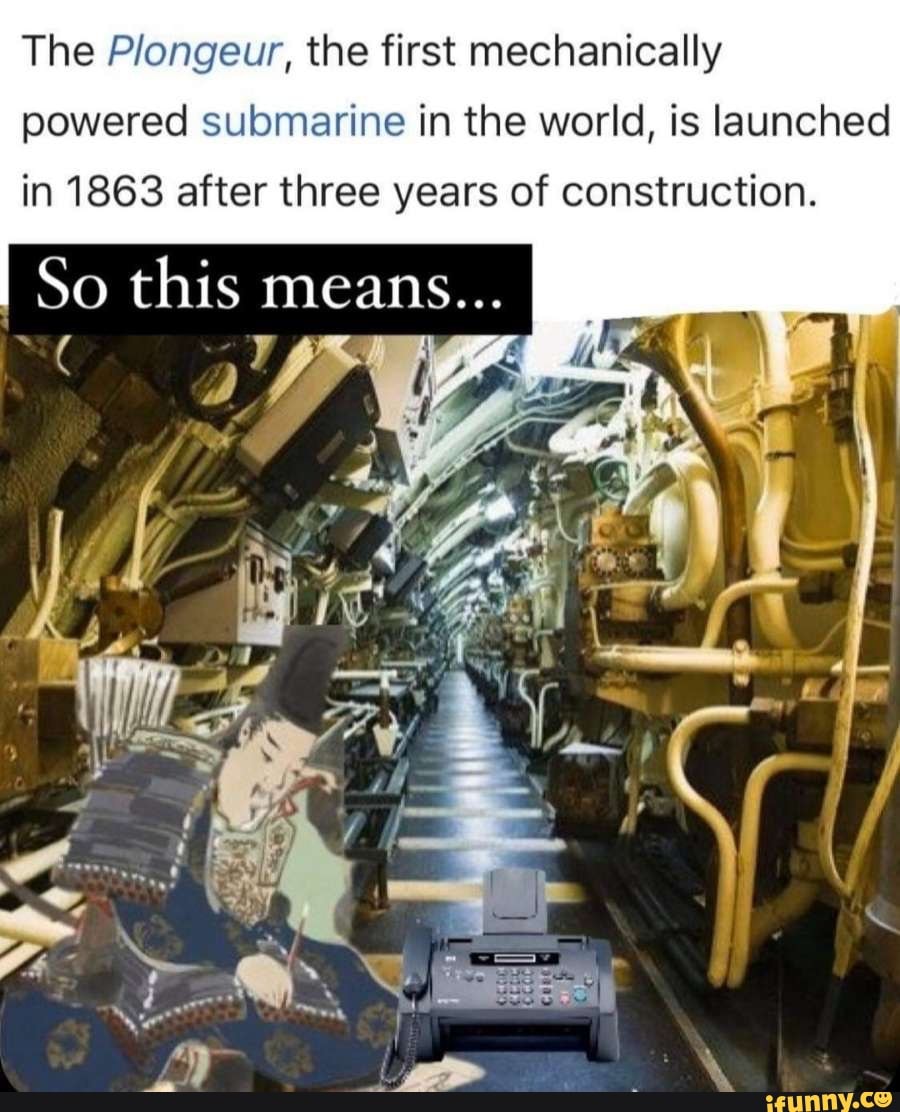 The Plongeur, the first mechanically powered submarine in the world, is ...