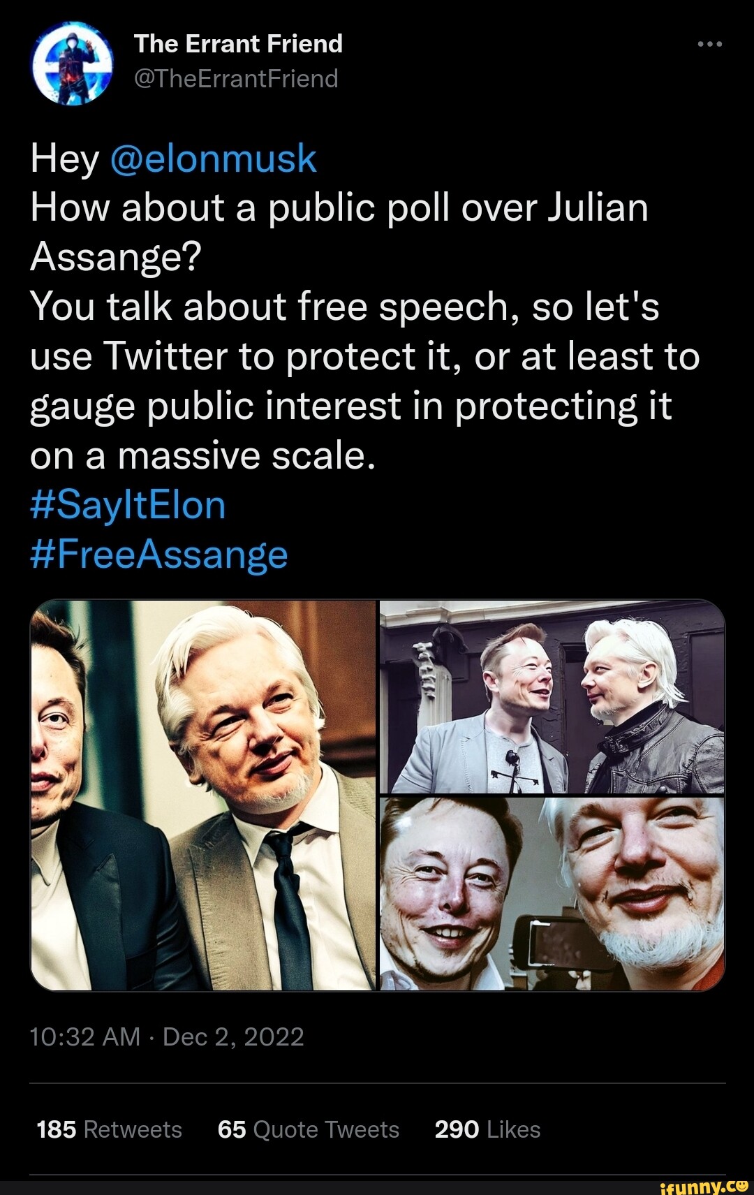 The Errant Friend @TheErrantFriend Hey @elonmusk How about a public ...