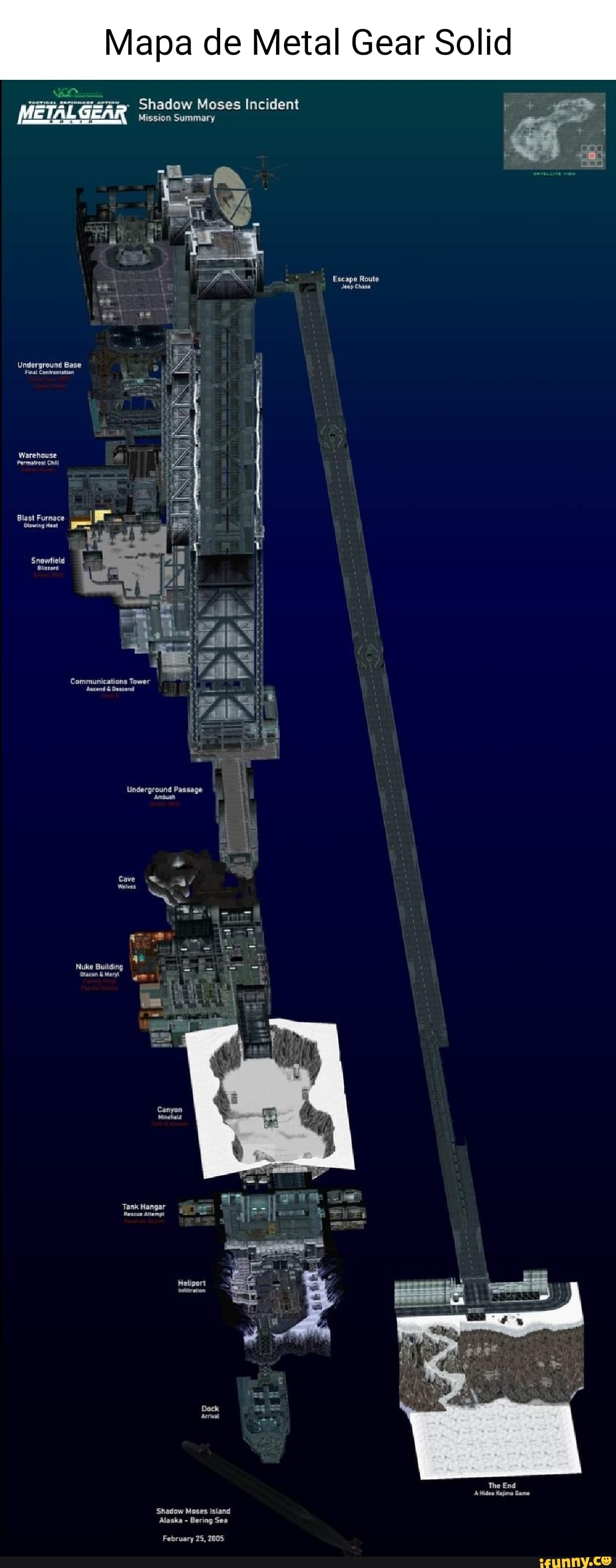 Mapa de Metal Gear Solid Shadow Moses Incident Mission Summary Escape ...