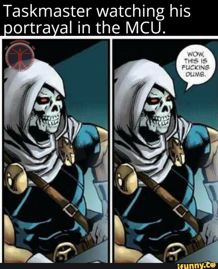 Taskmaster watching his portrayal in the MCU. - iFunny Brazil