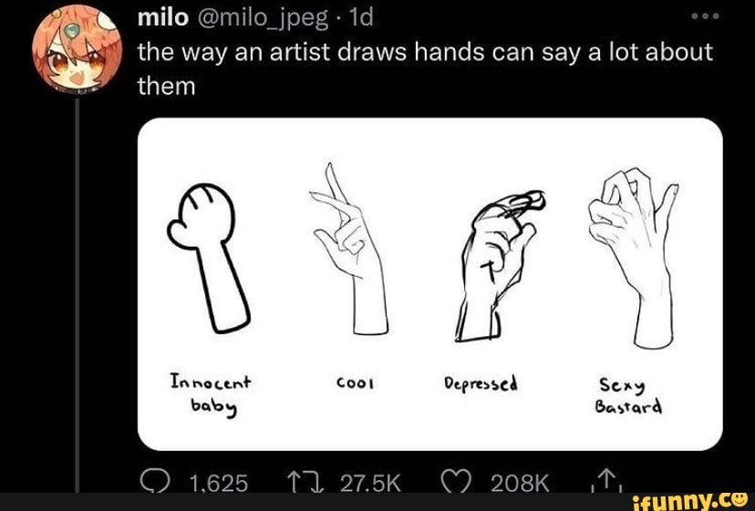 Milo @milo_jpeg id the way an artist draws hands can say a lot about ...