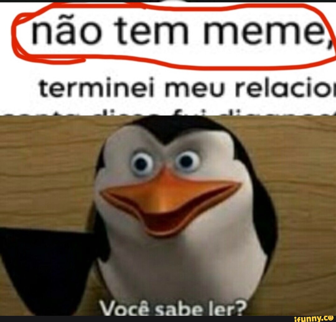 "Não tem meme) terminei meu relacio Você cabe ler? - iFunny Brazil