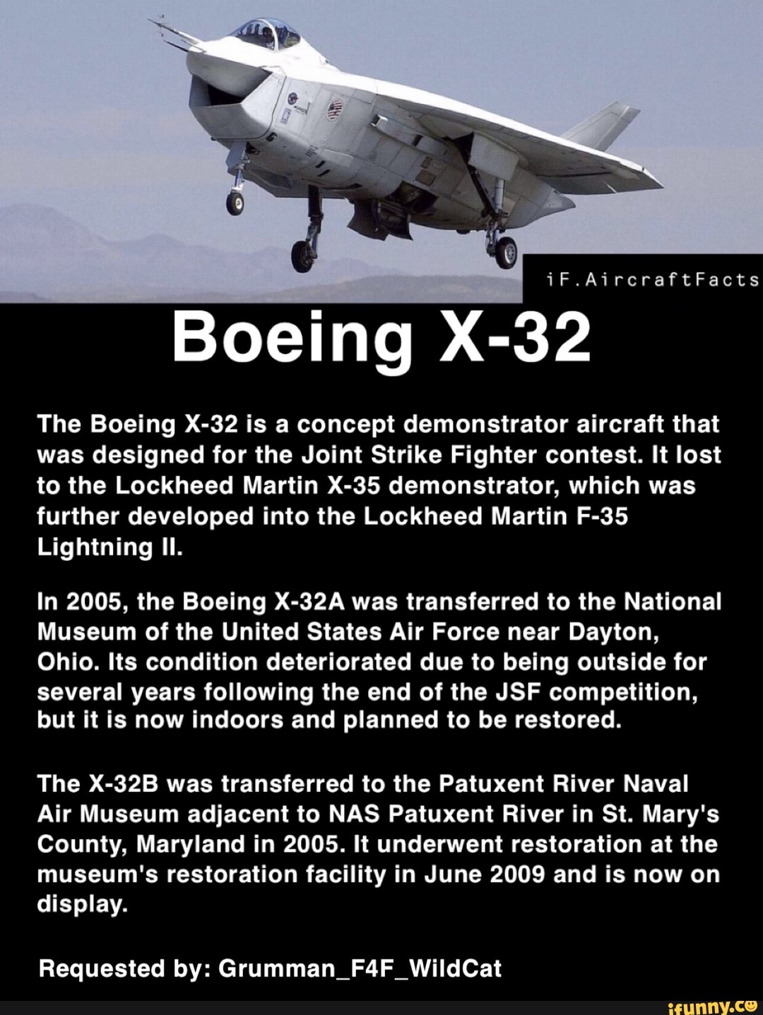 Boeing X-32 The Boeing X-32 is a concept demonstrator aircraft that was ...