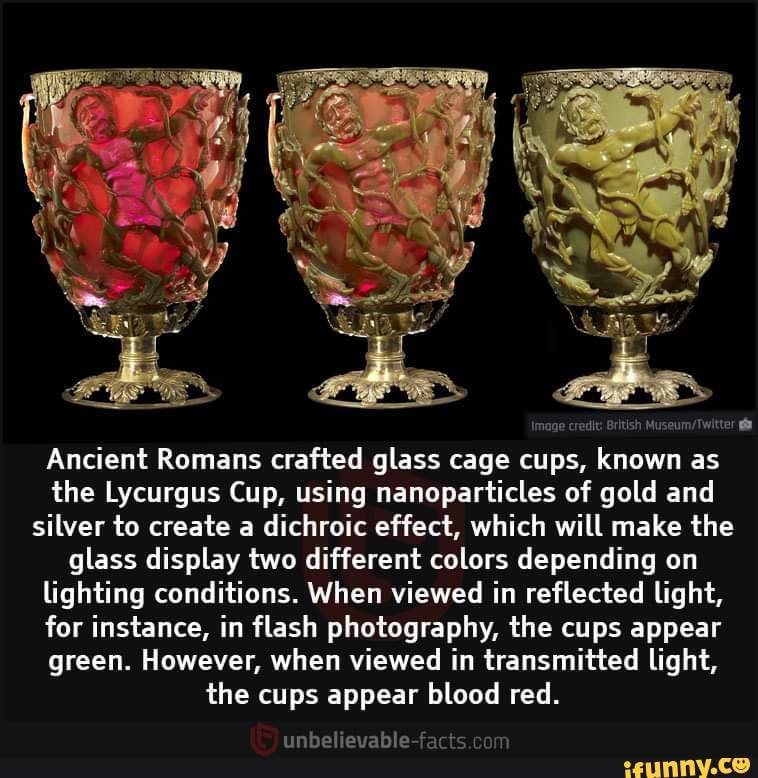 Ancient Romans crafted glass cage cups, known as the Lycurgus Cup ...