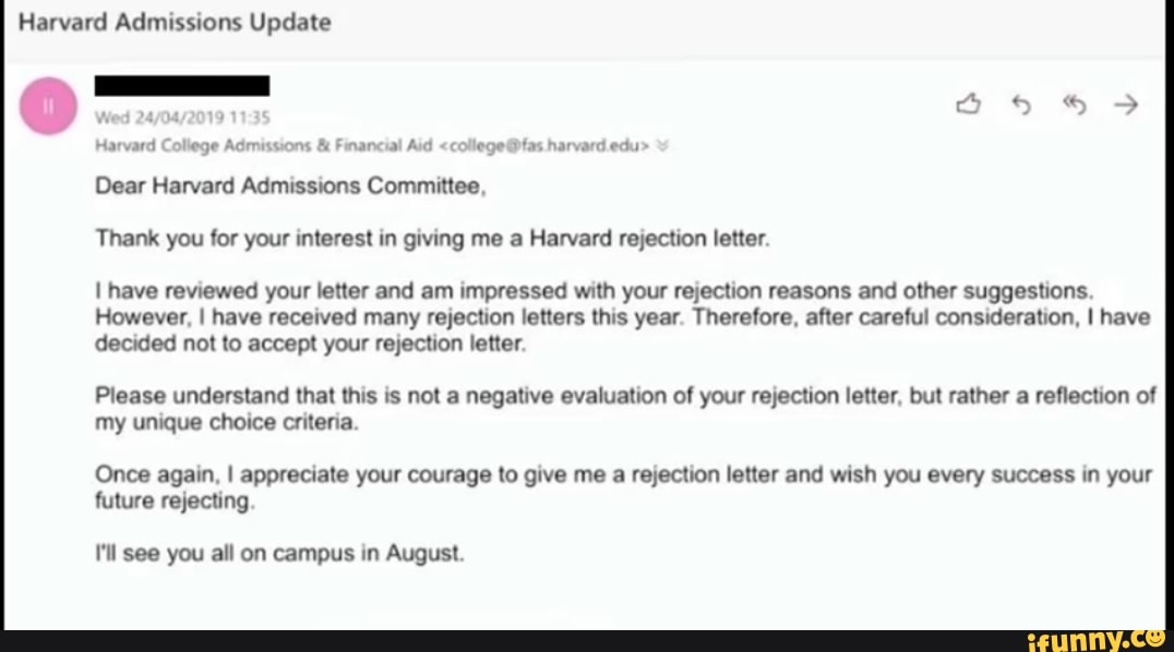 Harvard Acceptance Letter