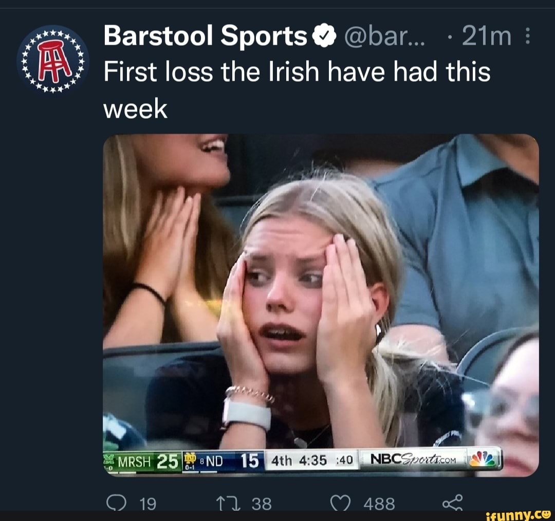 Barstool Sports @bar... First loss the Irish have had this week \ I ND ...