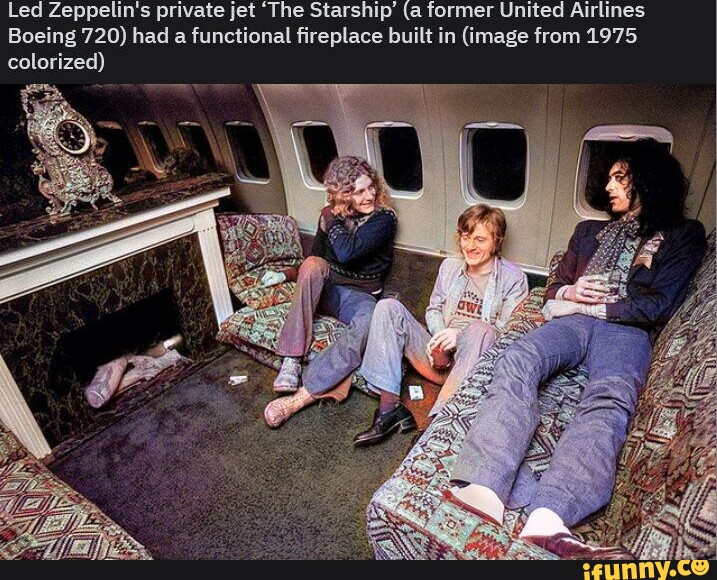 Led Zeppelin's private jet 'The Starship' (a former United Airlines ...