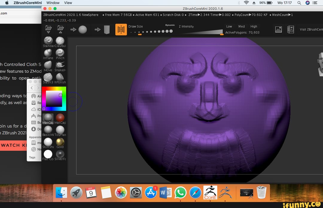 ZBrushCoreMini Window View ZBrushCoreMini 2020. 1.6 NewSphere -0.896,-0.233,-0.39 22 ...
