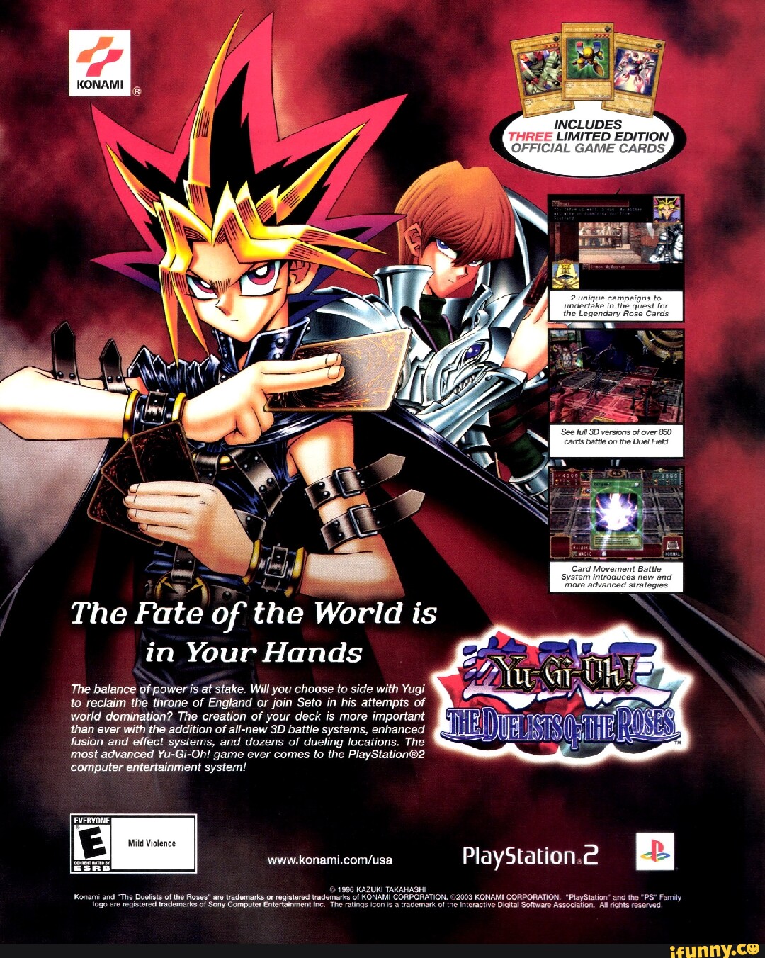 KONAMI INCLUDES THREE LIMITED EDITION OFFICIAL GAME CARDS The Fate of ...