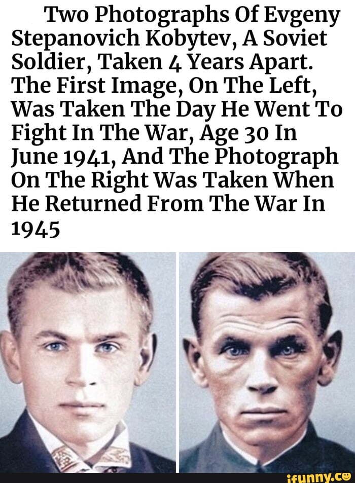 Two Photographs Of Evgeny Stepanovich Kobytev, A Soviet Soldier, Taken ...