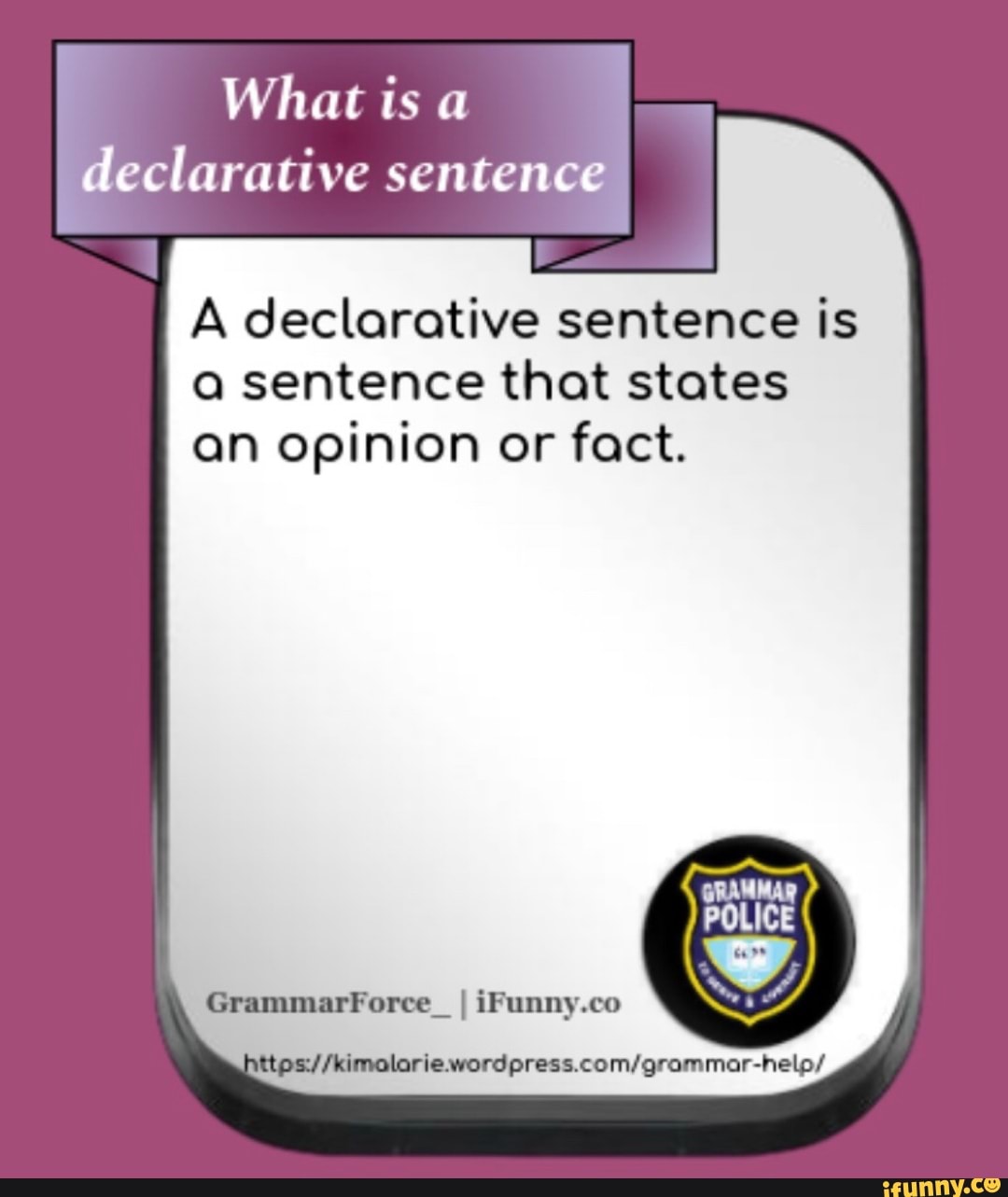 Declarative Sentence Example
