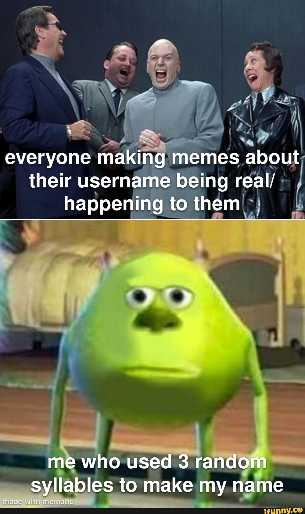 Everyone making memes about their username being real/ happening to ...