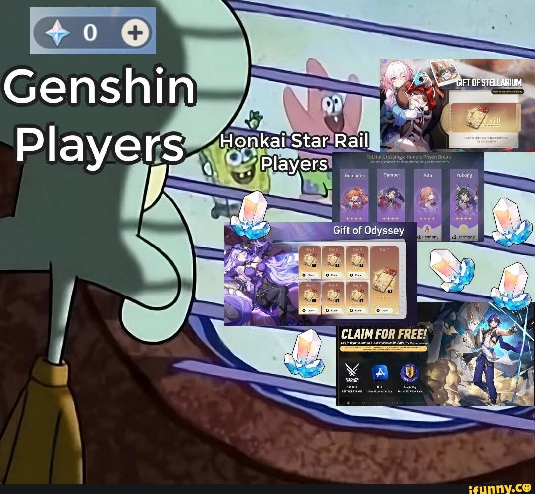 Genshin Playe Honkai Star Rai* Players Gitt of Odyssey - iFunny Brazil