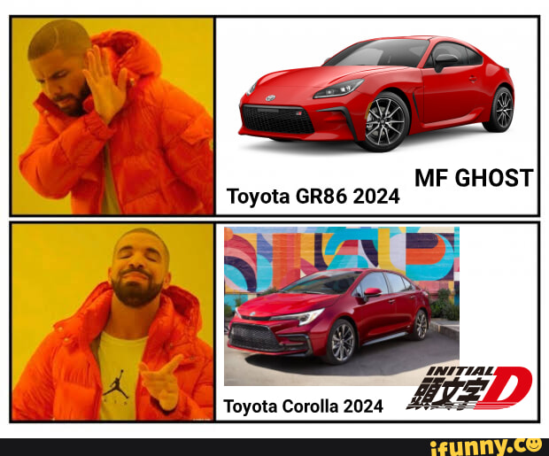 MF GHOST GR86 vs Initial D Toyota Corolla RED Memes Price (4 Doors), MF ...