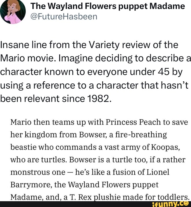 The Wayland Flowers puppet Madame Insane line from the Variety review ...