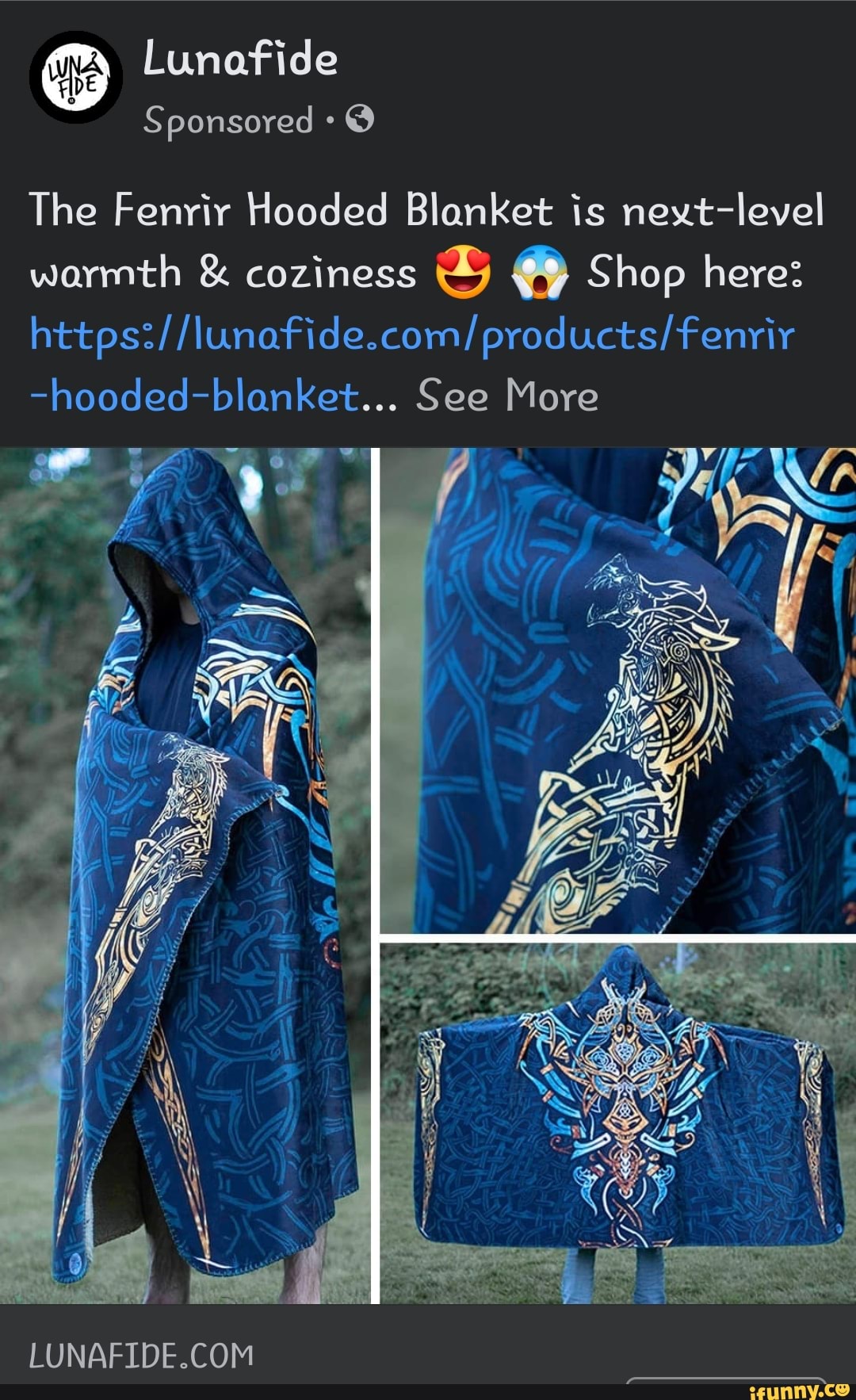 Lunafide Sponsored The Fenr t-level IS nex ir Hooded Blanket warmth ...