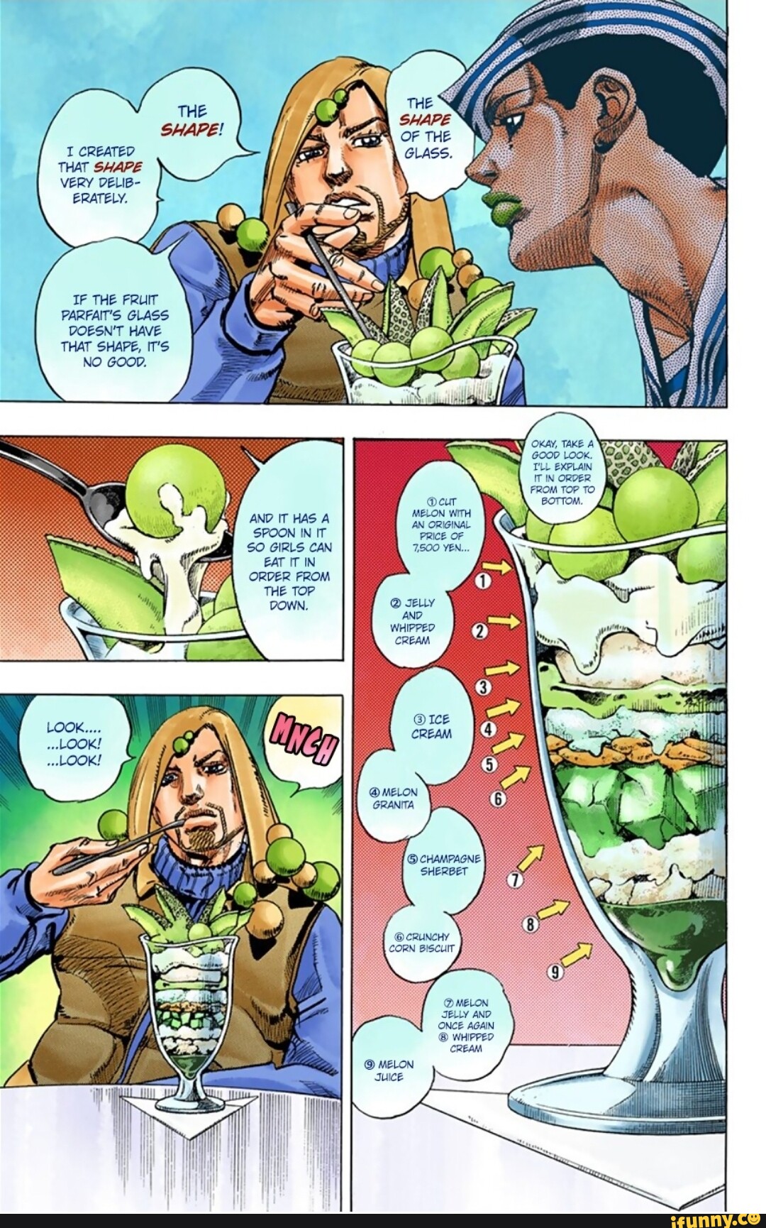 I CREATED THAT SHAPE VERY DELIB- ERATELY. IF THE FRUIT PARFAIT'S GLASS ...
