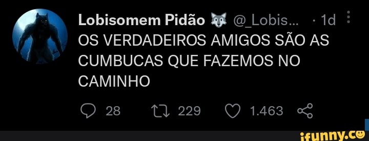 Lobisomem Pidão Lobis.. OS VERDADEIROS AMIGOS SÃO AS CUMBUCAS QUE ...