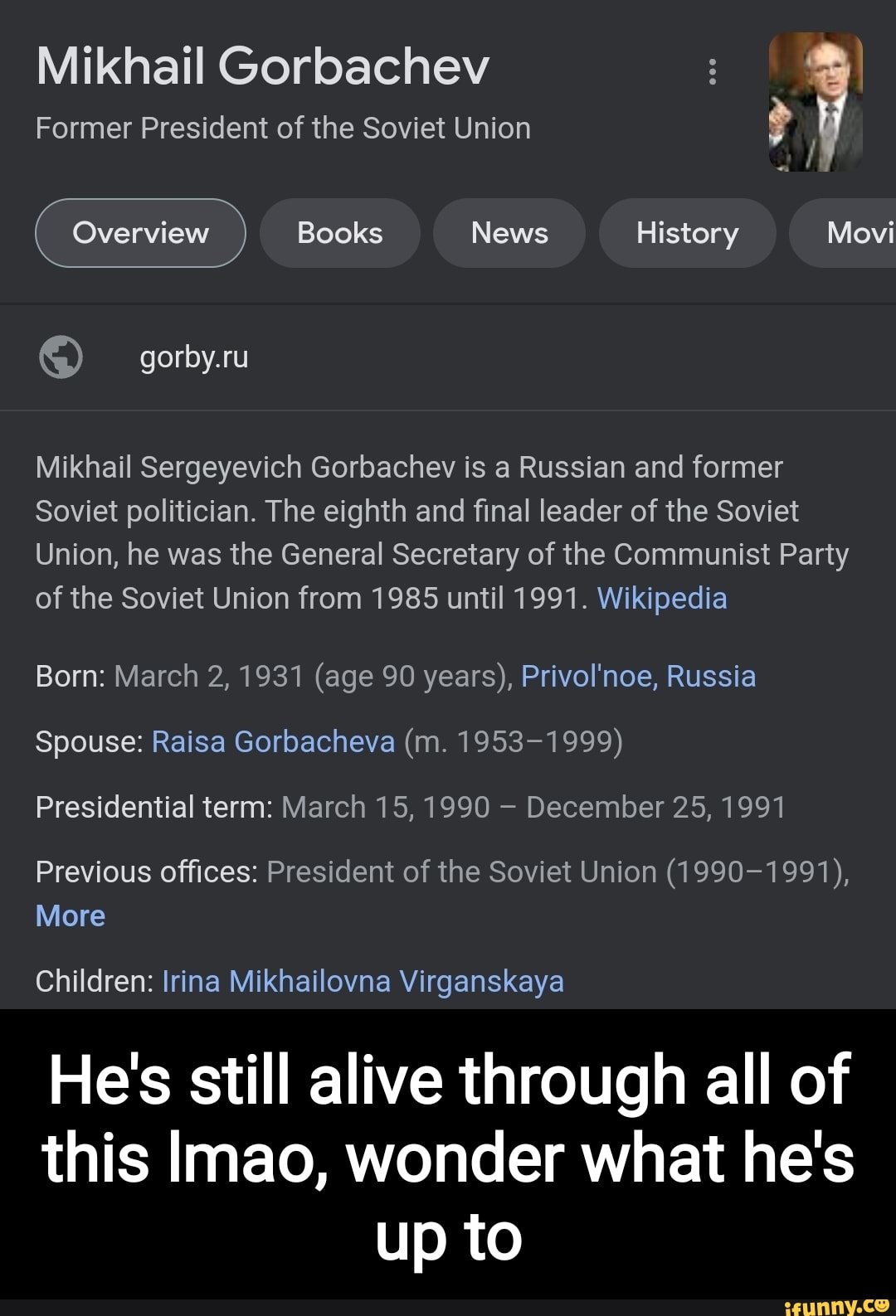 Mikhail Gorbachev I Former President of the Soviet Union gorby.ru Overview Books News History ...