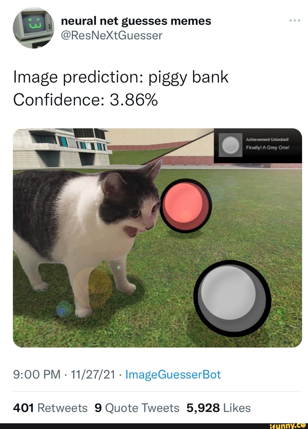 Neural net Suesses memes @ResNexXtGuesser Image prediction: piggy bank ...