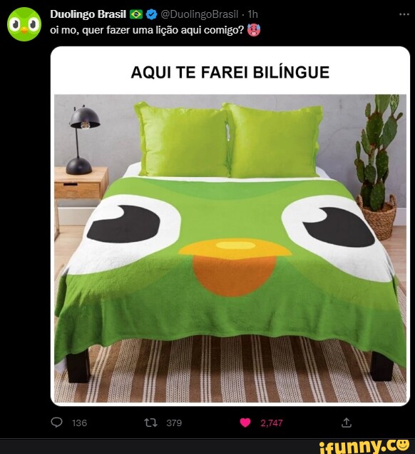 Duolingo Brasil oi mo, quer fazer uma lição aqui comigo? (B) AQUI TE ...