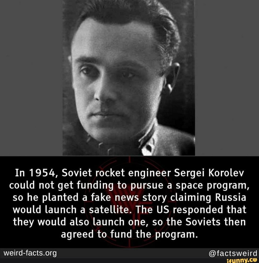 In 1954, Soviet rocket engineer Sergei Korolev could not get funding to pursue a space program ...