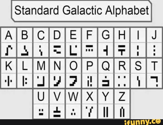 Standard Galactic Alphabet I - iFunny Brazil