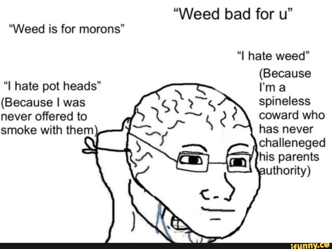 “Weed bad for u” “Weed is for morons" - iFunny Brazil