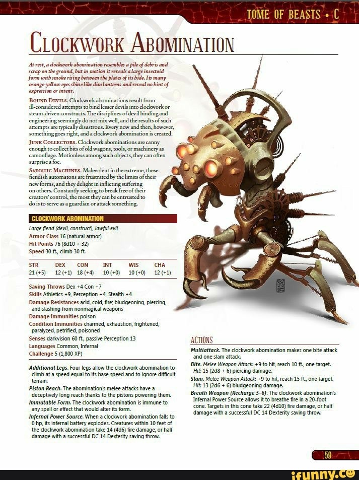 OF Clockwork ABOMINATION Atrest, a ground, abomination resembles api of ...