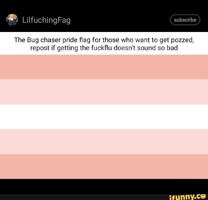 LilfuchingFag subscribe The Bug chaser pride flag for those who want to ...
