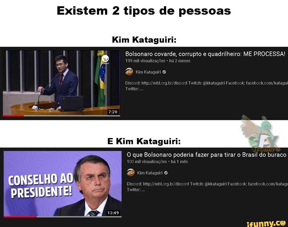 Existem tipos de pessoas Kim Kataguiri: Bolsonaro covarde, corrupto e ...