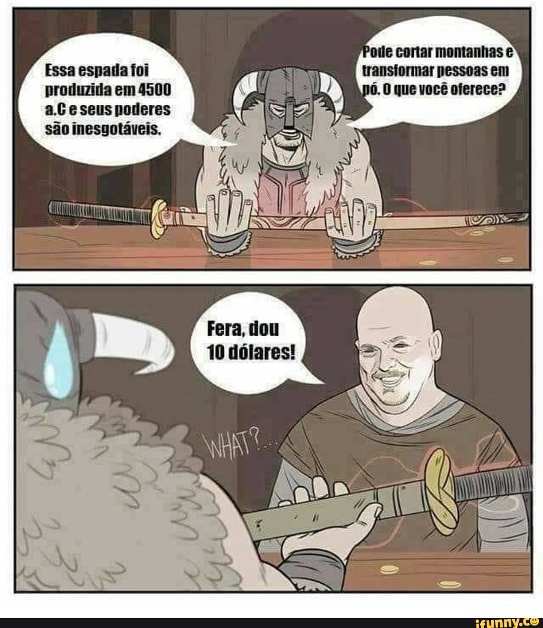 Essa espada foi produzida em 4500 O que você oferece? poderes são ...