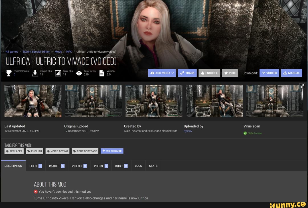 All games / Skyrim Special Edition / Mods / NPC / Ulfrica - Ulfric to ...