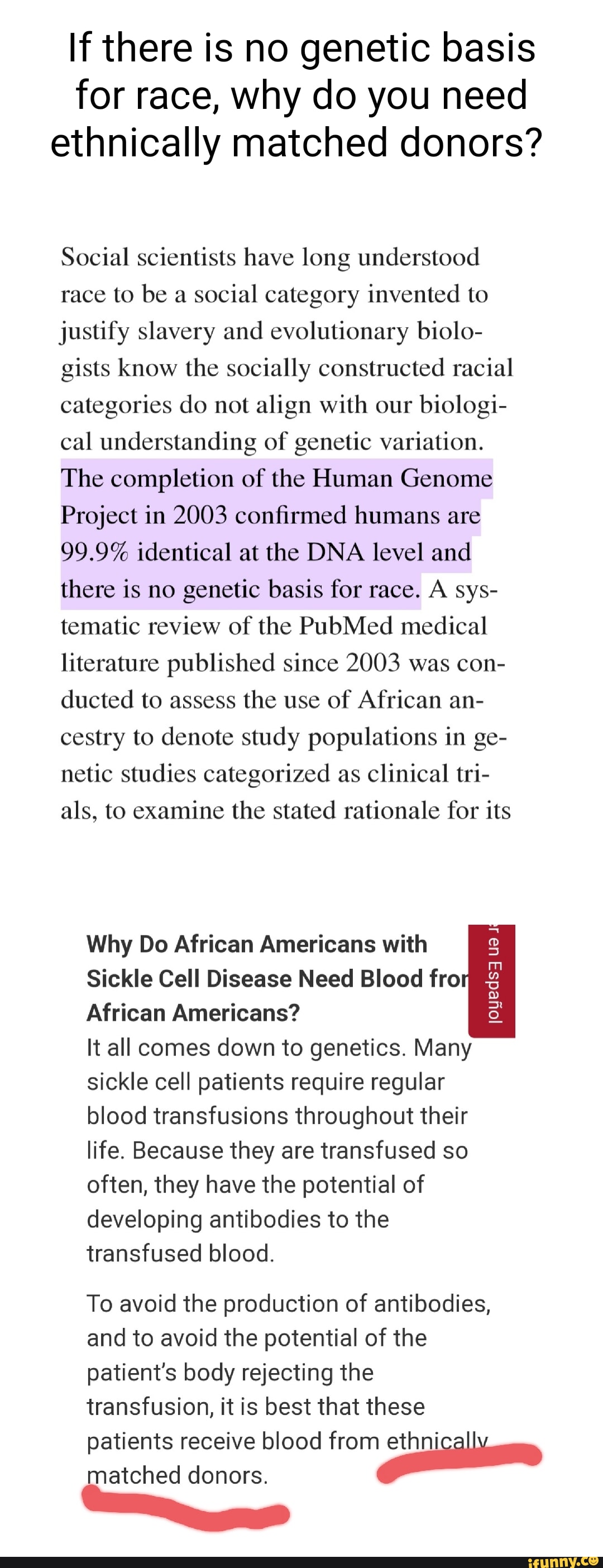 If there is no genetic basis for race, why do you need ethnically ...