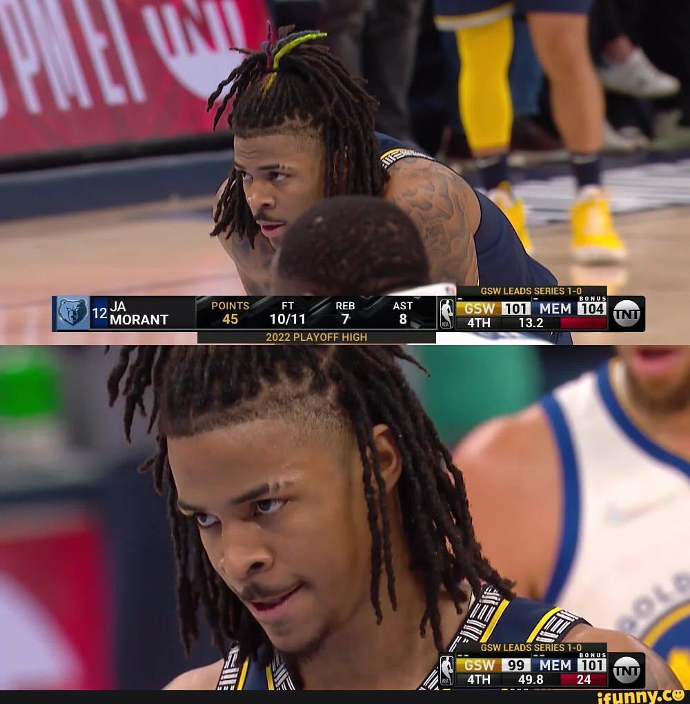 'GSW LEADS SERIES 1-0 Bonus JA POINTS. FT REB AST MEM 104 12 MORANT 45 ...