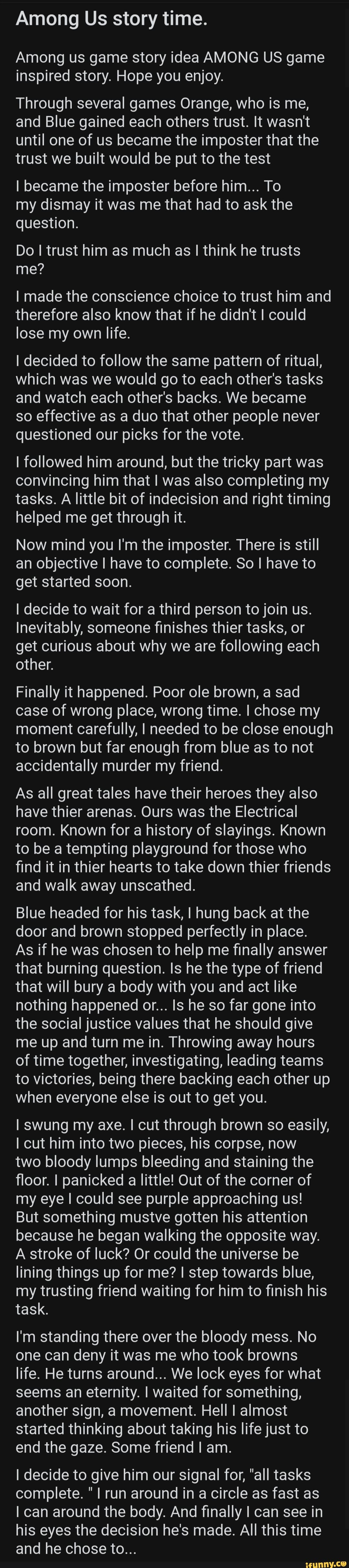 Among Us story time. Among us game story idea AMONG US game inspired ...