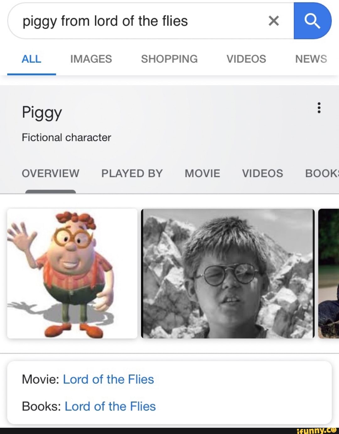 Piggy from lord of the flies X B ALL IMAGES SHOPPING VIDEOS NEWS Piggy ...