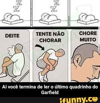 TENTE NÃO CHORE CHORAR MUITO Aí você termina de ler o último quadrinho ...