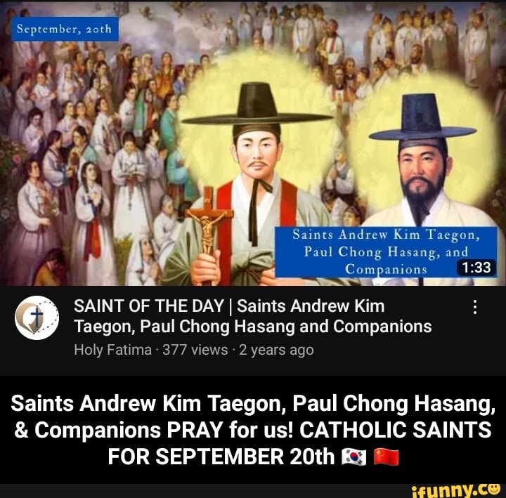 Saints Andrew Kim Taegon, Paul Chang Hasang, and SAINT OF THE DAY I ...