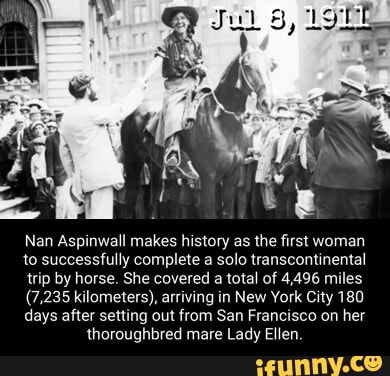 Nan Aspinwall makes history as the first woman to successfully complete ...